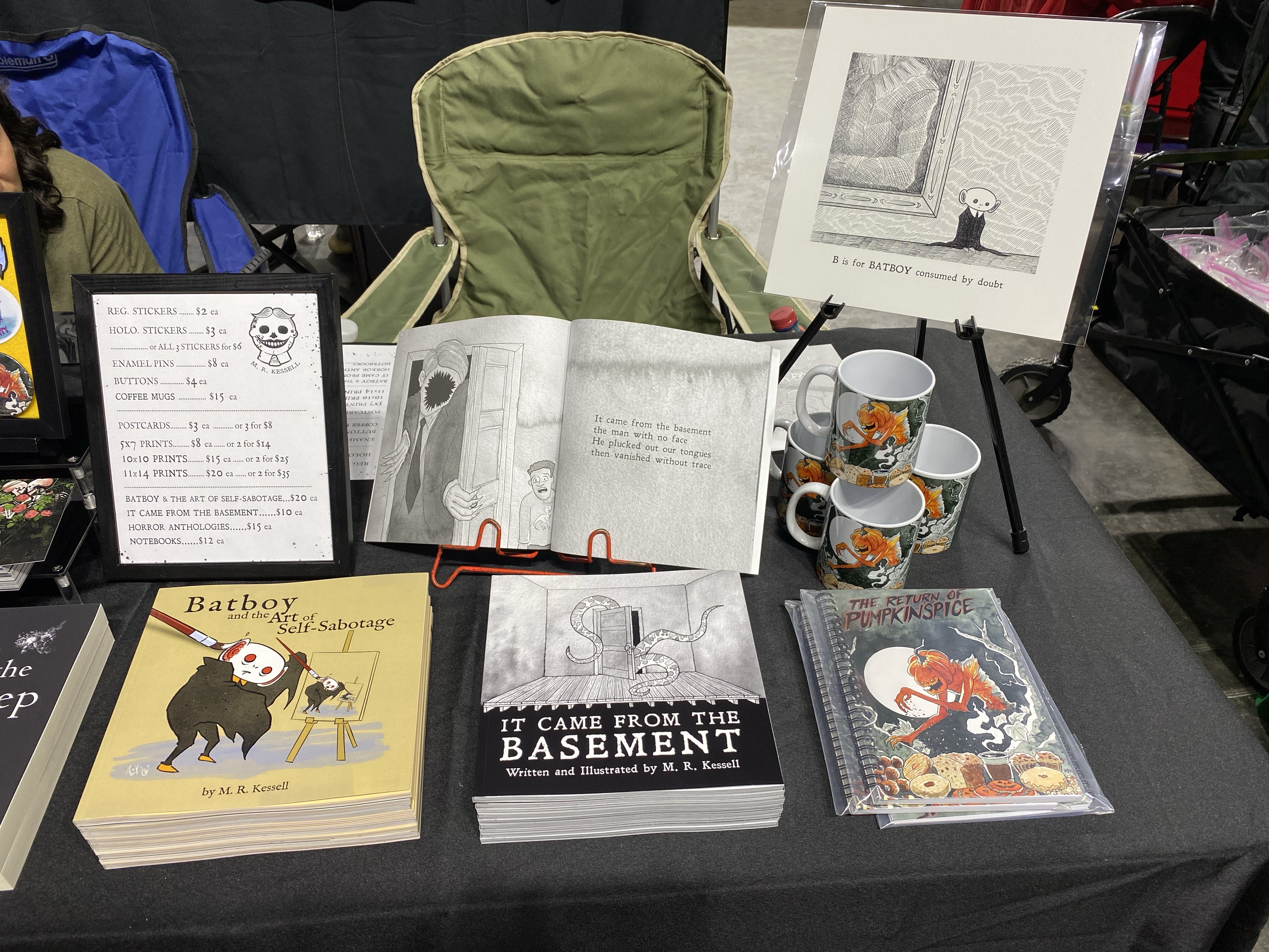 Artist alley convention table setup beginners guide – M. R. KESSELL