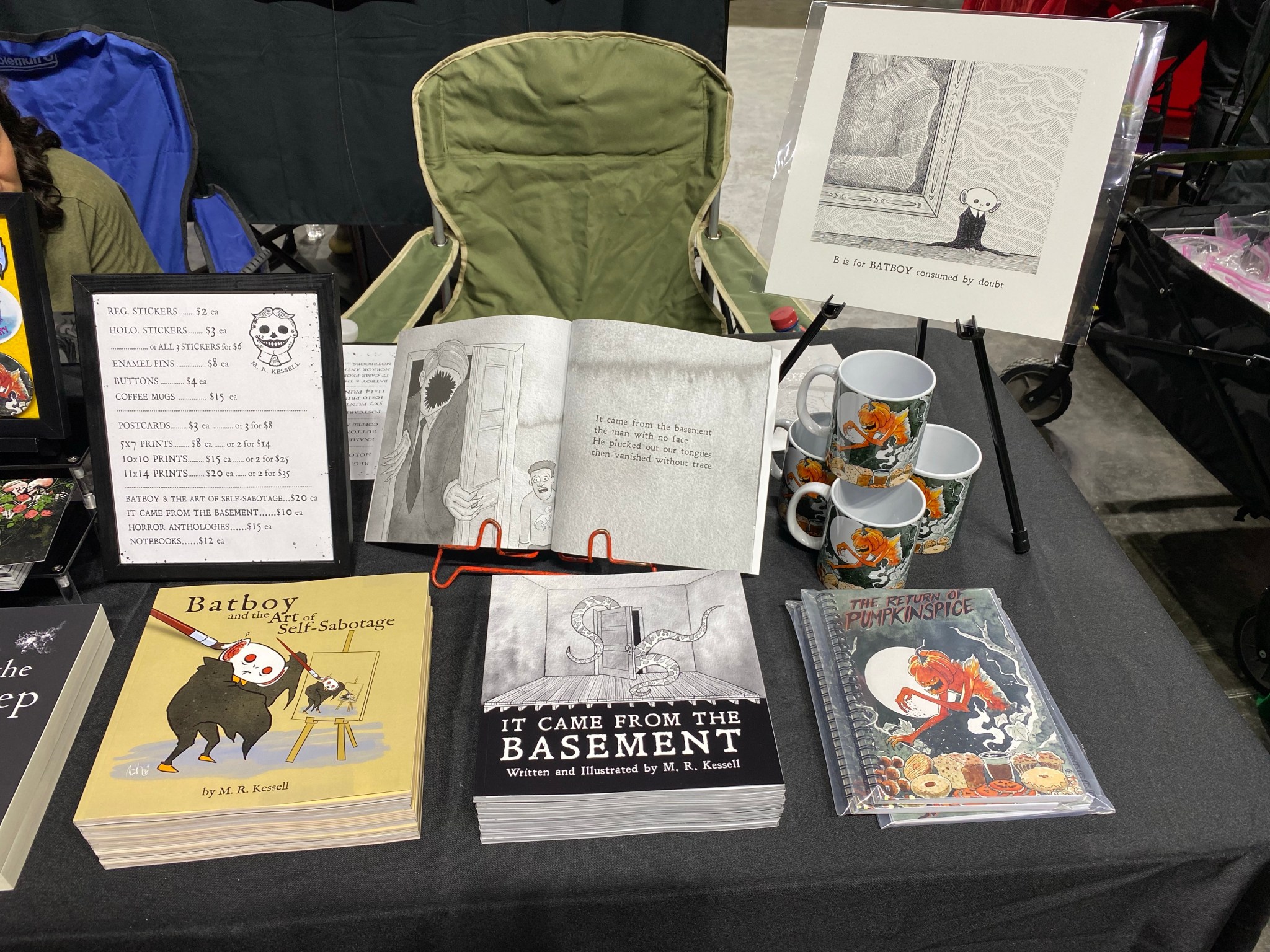 Artist alley convention table setup beginners guide – M. R. KESSELL